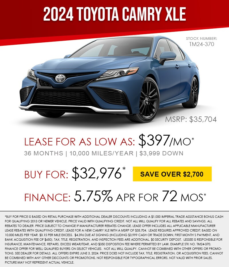 Toyota Lease Deals Special Offers and Finance Offers Available at ...