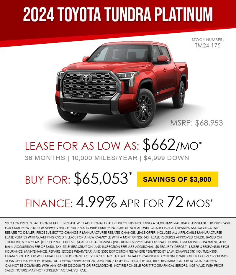 Toyota Lease Deals, Specials, and Finance Offers | Imperial Toyota