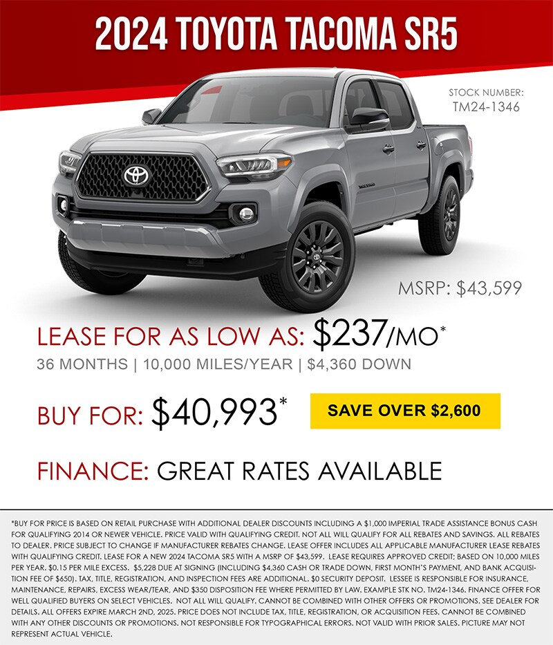 Toyota Lease Deals Special Offers and Finance Offers Available at ...