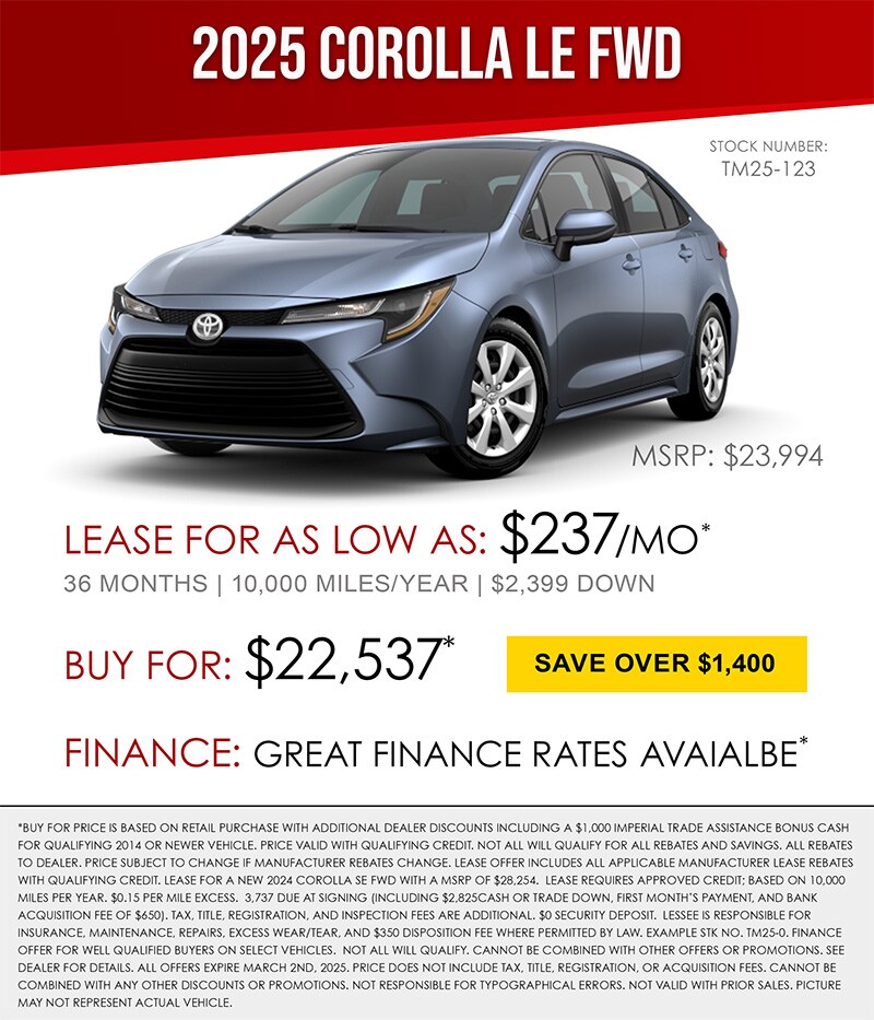 Toyota Lease Deals Special Offers and Finance Offers Available at ...
