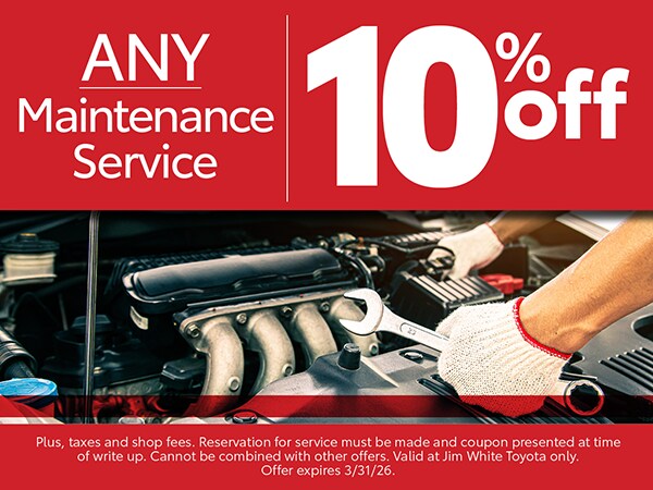 Service & Parts Specials From Jim White Toyota | OH, Dealer Near Me ...