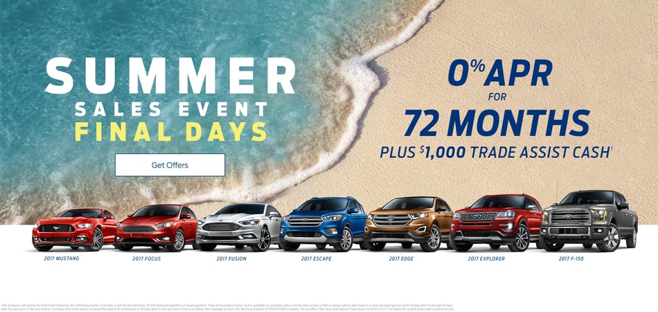 Ford Summer Sales Event - 0% APR offers at Lakeview Ford-Lincoln!