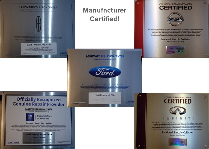 Our award winning Body Shop at Landmark Lincoln is staffed with the ...