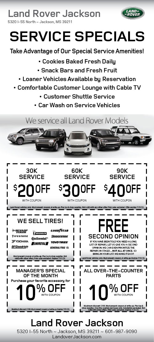 Service Specials | Land Rover Jackson