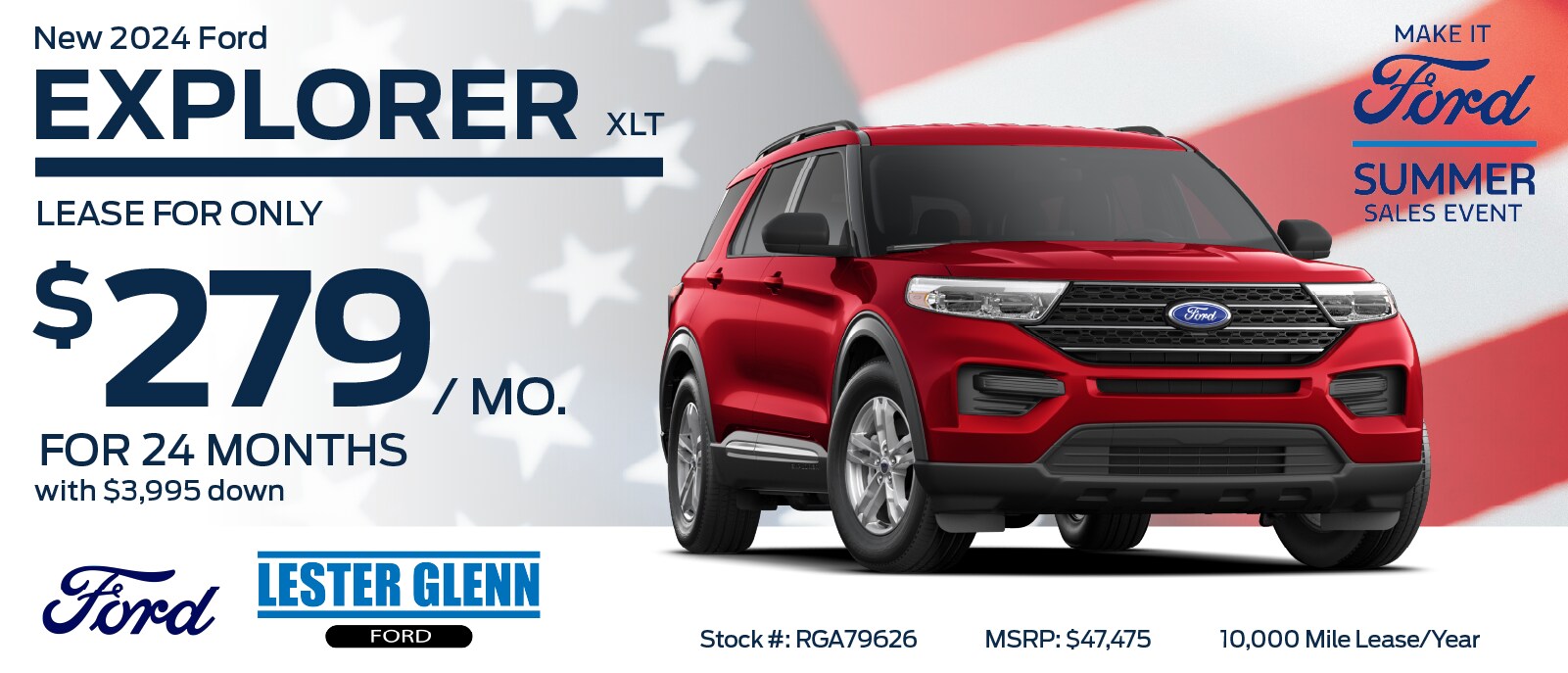 2024 Ford Explorer Lease & Finance Specials | Lester Glenn Ford | Ocean ...