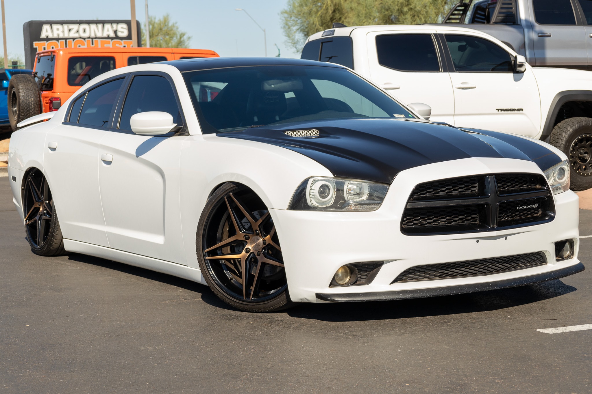 Dodge Charger White Black Rims