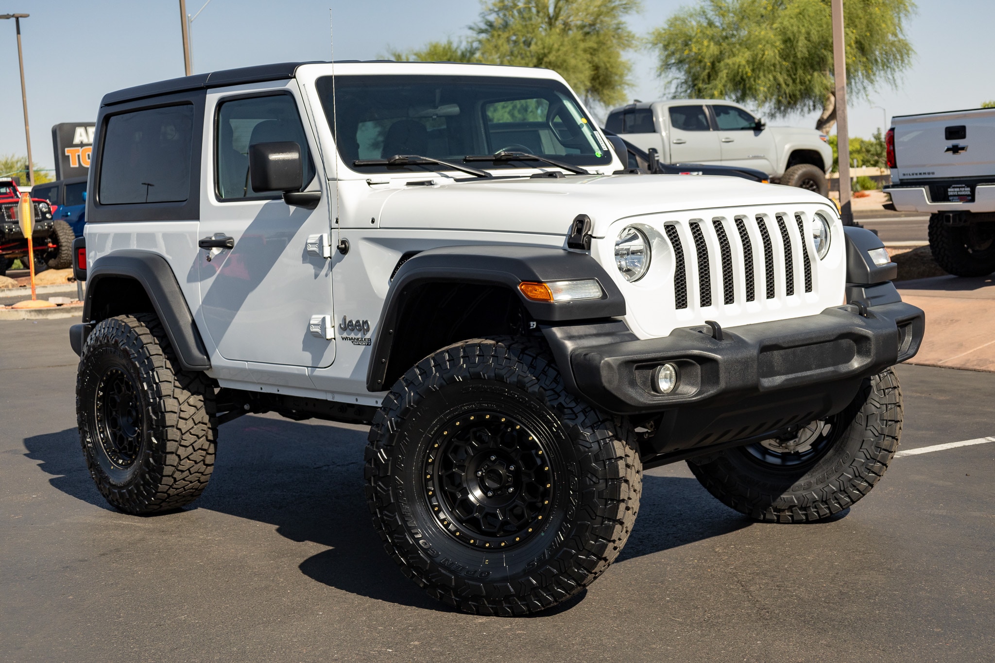 White Lifted Jeep Wrangler
