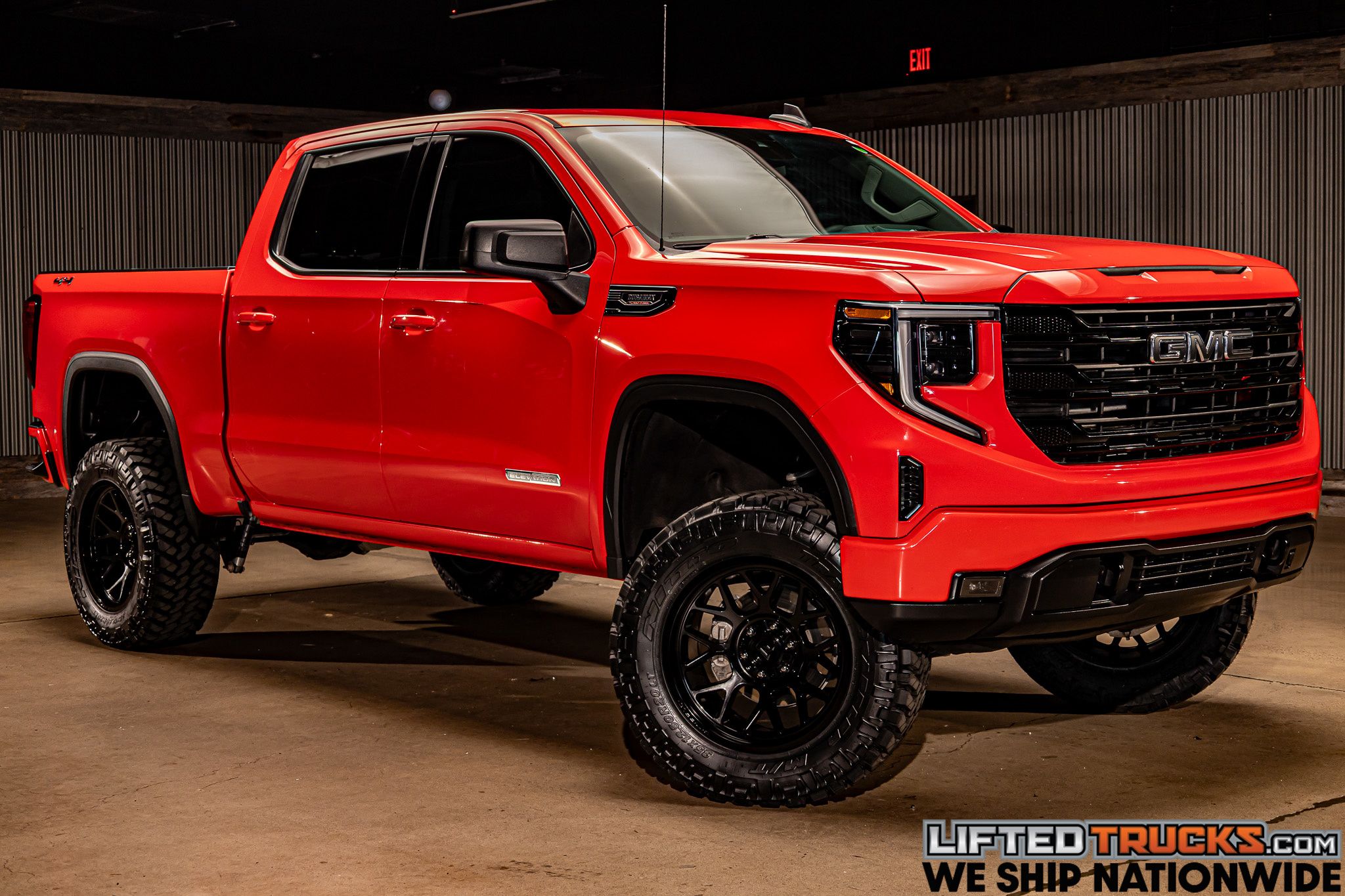 Red Gmc Truck Lifted