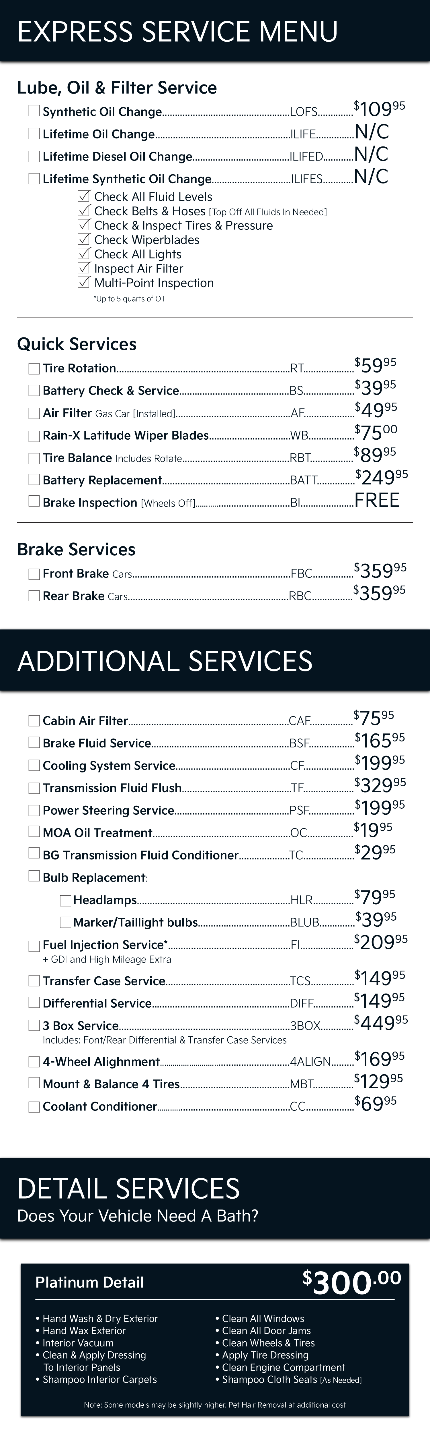 Service Menu | Lithia Kia of Anchorage