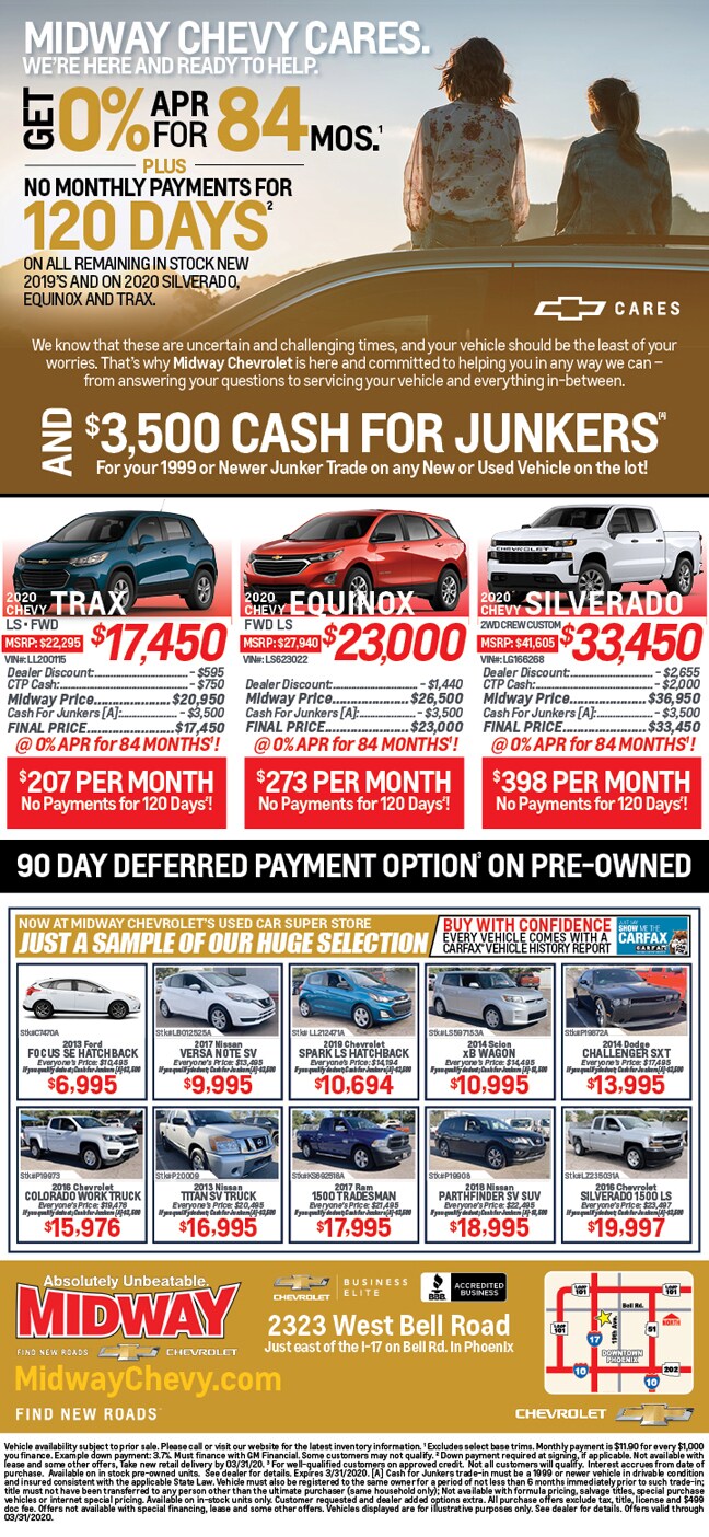 Chevrolet Newspaper Ad | Midway Chevy Specials | Phoenix AZ