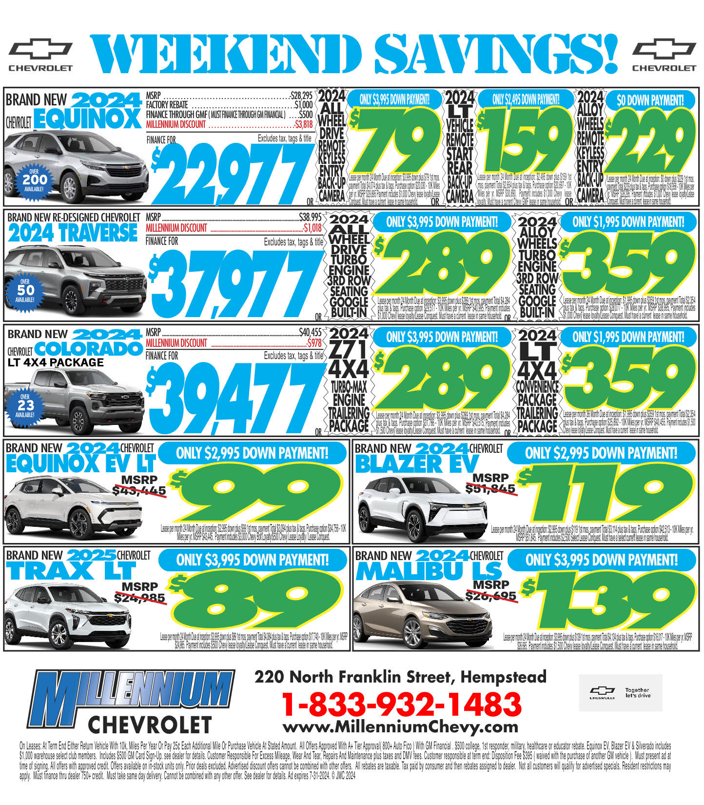 This Weeks Specials | Millennium Chevrolet