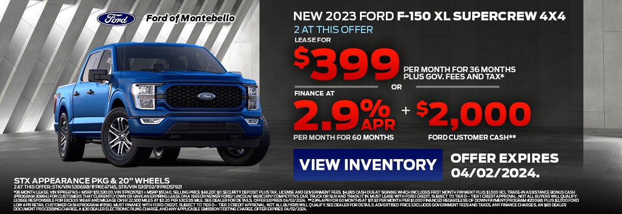 Ford New Car Lease & Finance Specials | New Car Specials Montebello