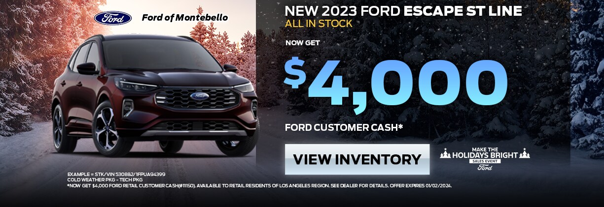 Ford New Car Lease & Finance Specials | New Car Specials Montebello