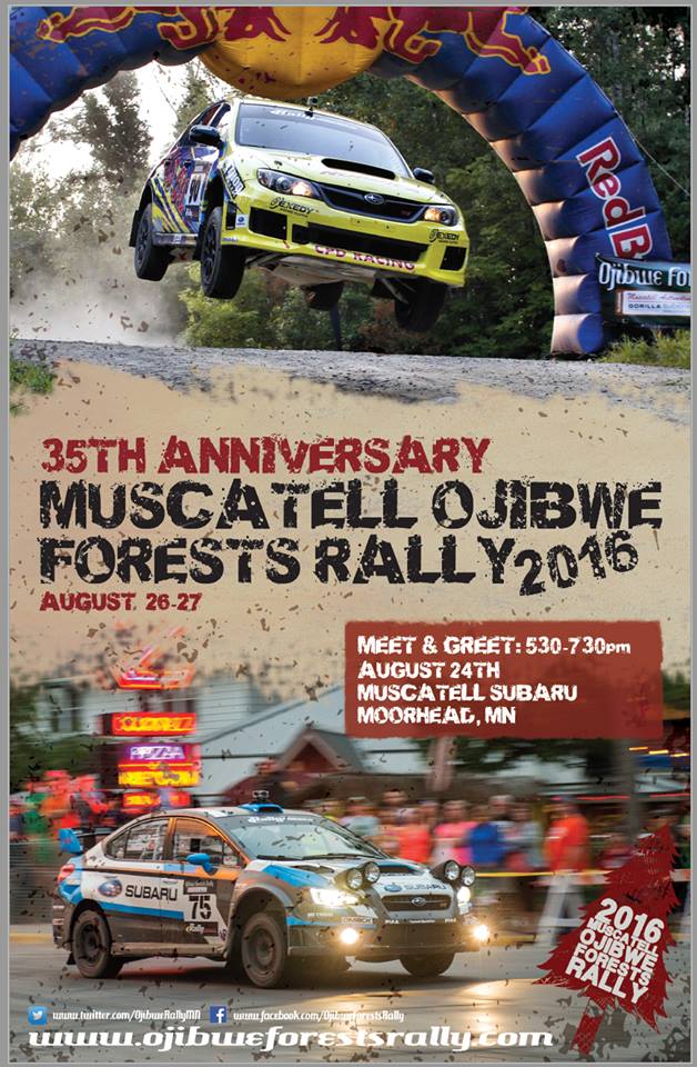 Muscatell Ojibwe Forest Rally Round 7 of 8 for the Rally America Series.
