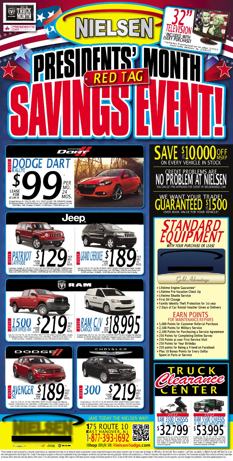 Newspaper Specials | Nielsen Dodge Chrysler Jeep Ram