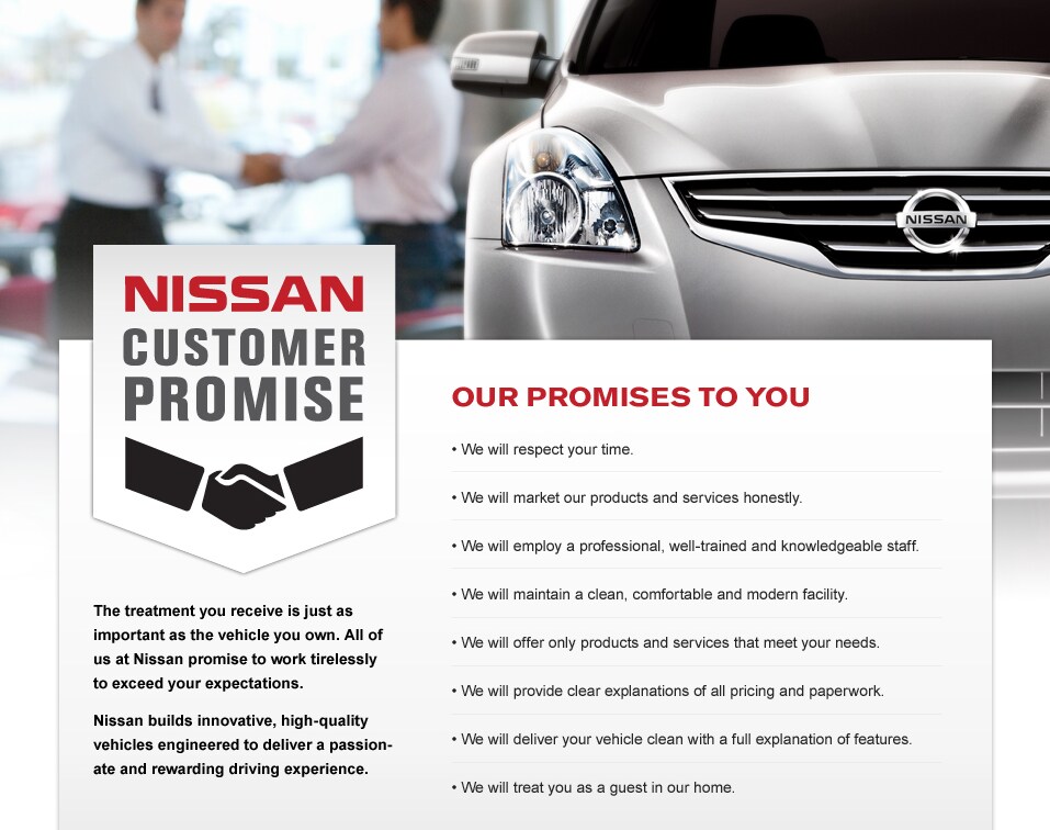 Customer Promise | My Nissan of Muskegon