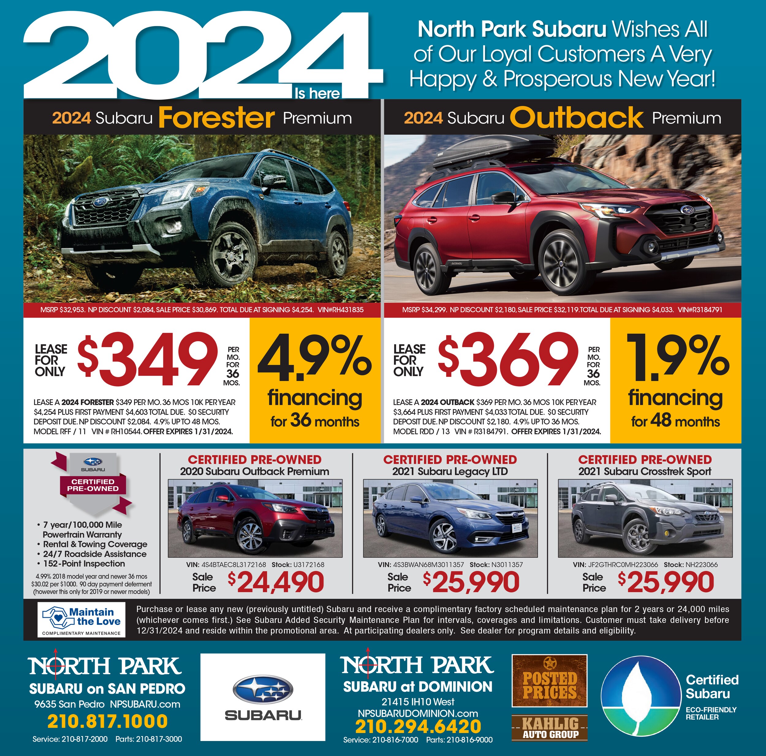 Print Ad | Lease a New Subaru near New Braunfels, TX