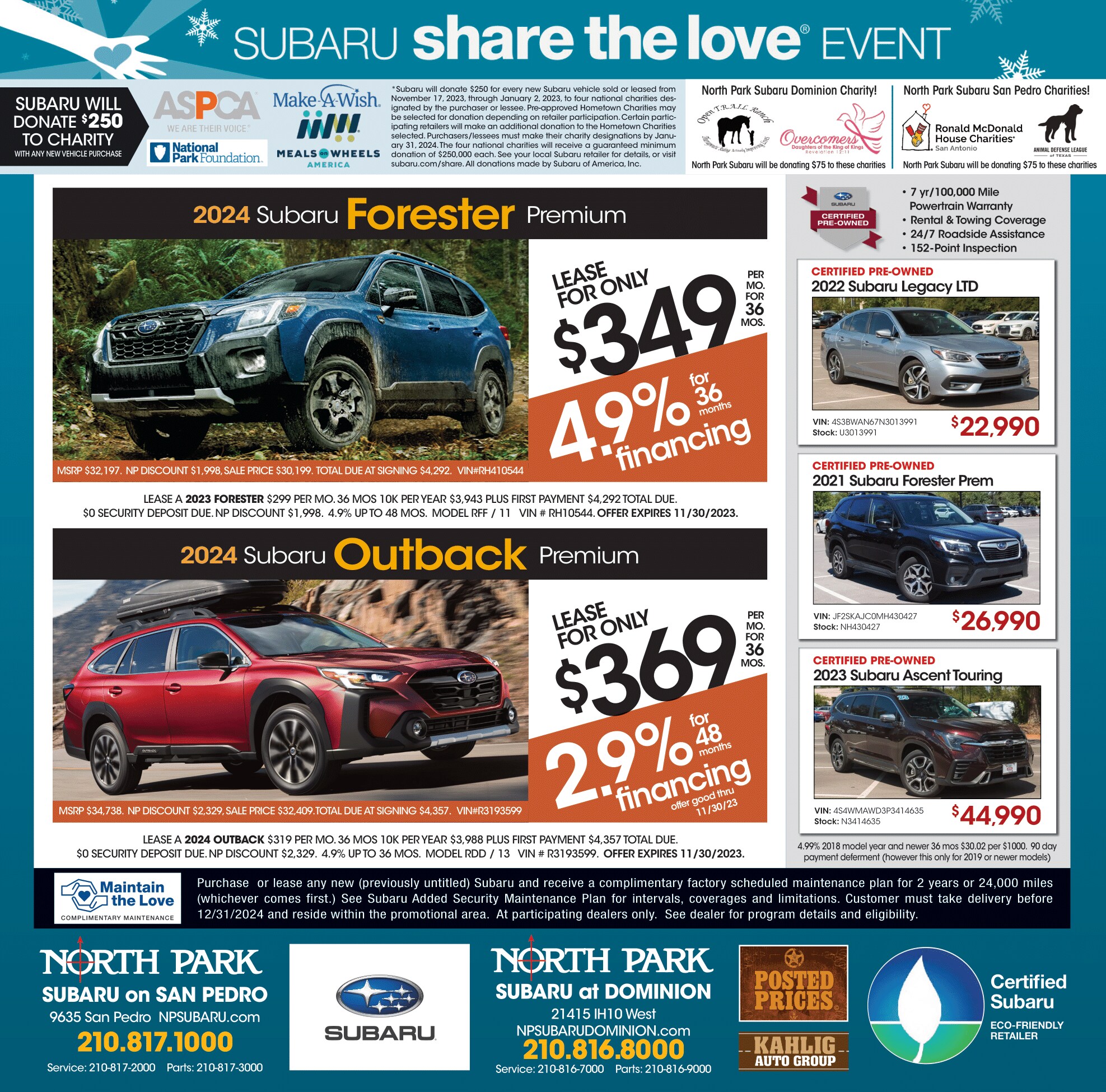 New Subaru Specials | Subaru Dealership near Seguin, TX