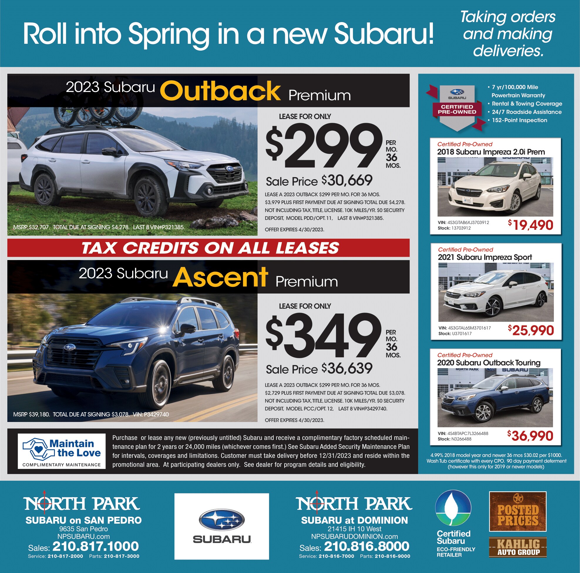 New Subaru Specials | Subaru Dealership near Seguin, TX