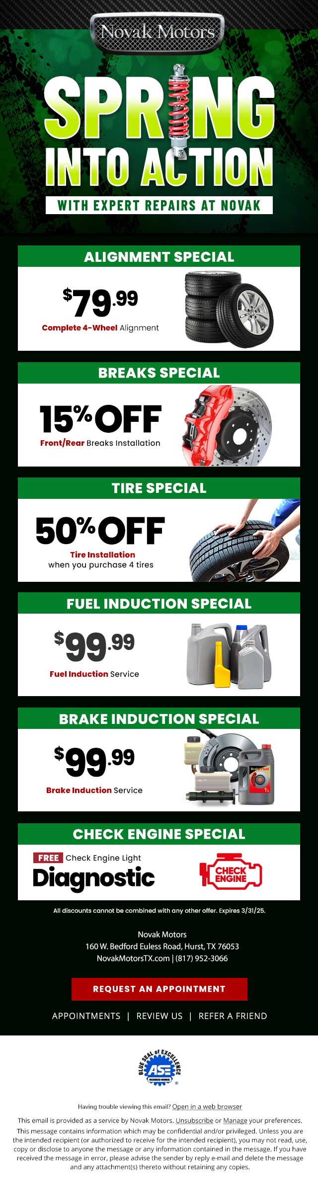 Service Coupons Texas | Novak Motors