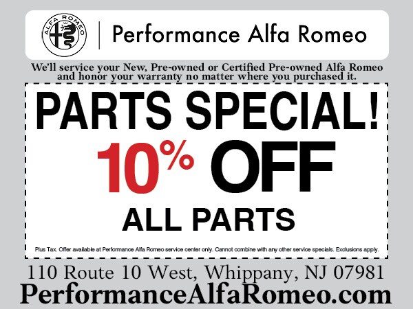 Parts Specials at Performance Alfa Romeo