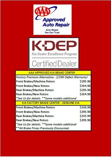 Premier Kia Service menu | Premier Kia