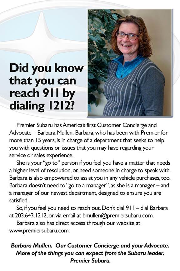 Subaru Customer Service Concierge at Branford Dealer Serving Wallingford CT