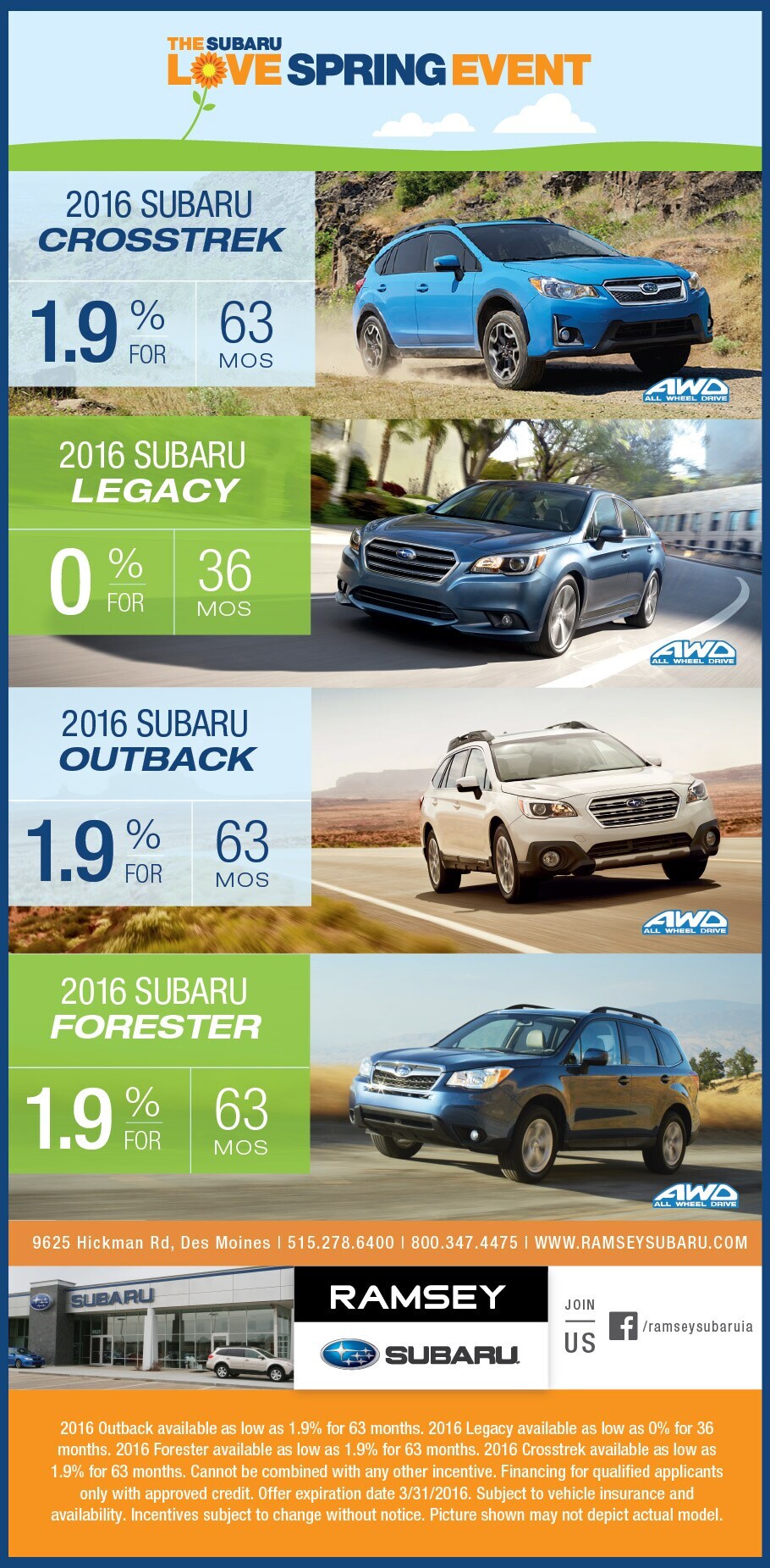Current Ads | Ramsey Subaru of Des Moines