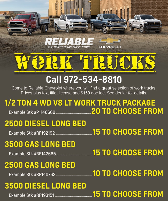 WORK TRUCKS | Reliable Chevrolet
