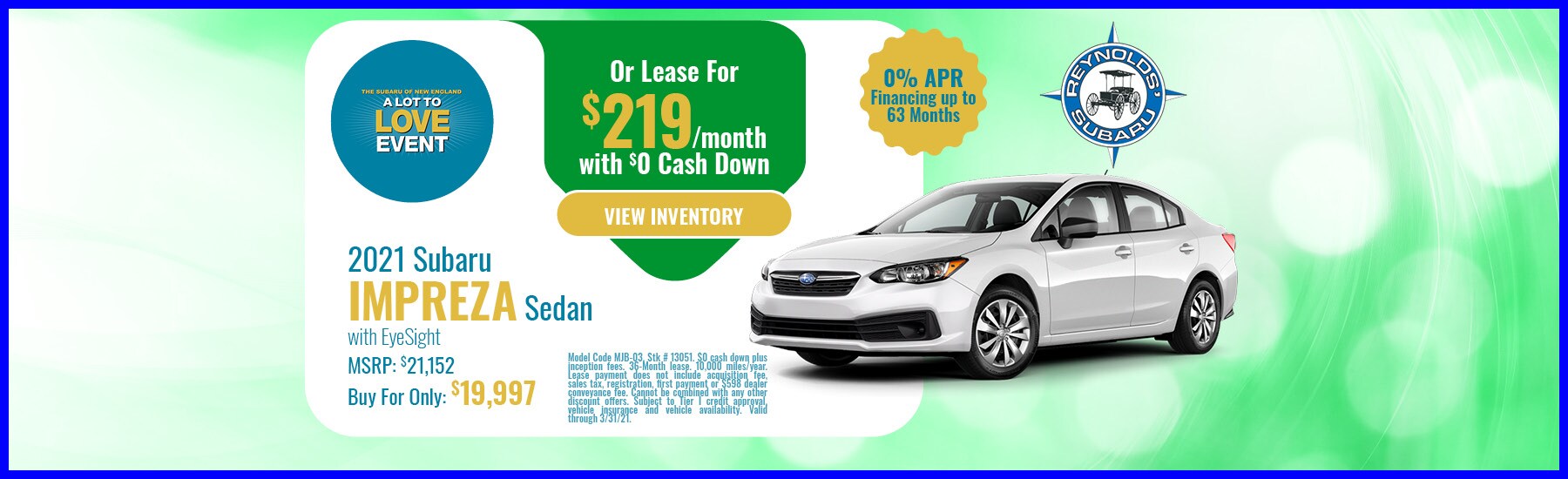 New Subaru & Used Car Dealer in Lyme, CT | Reynolds Subaru
