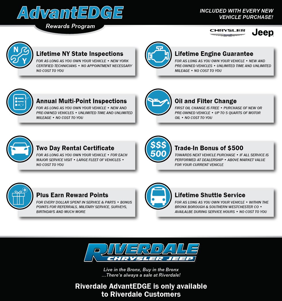 AdvantEDGE Rewards at Riverdale Chrysler Jeep in Bronx, NY