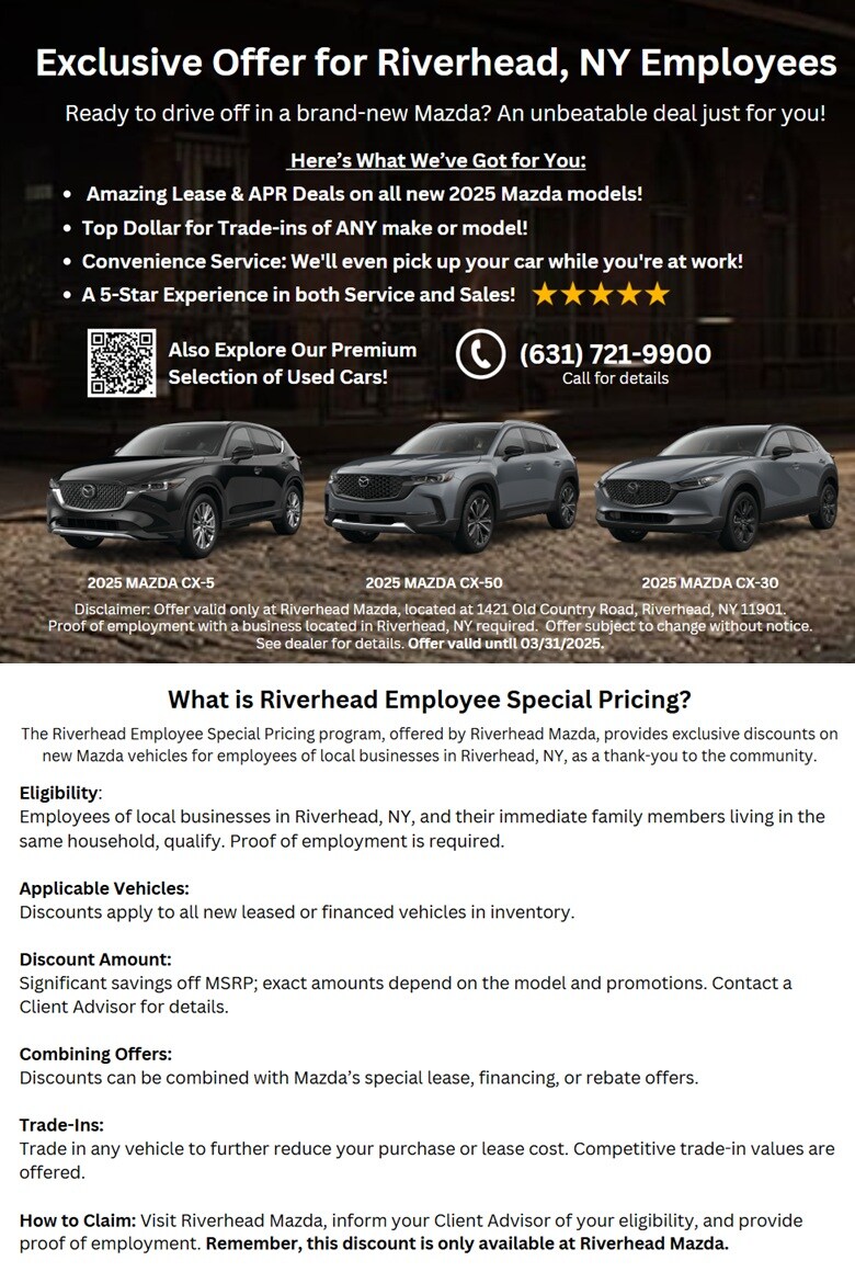 Riverhead Employee Pricing | Riverhead Mazda