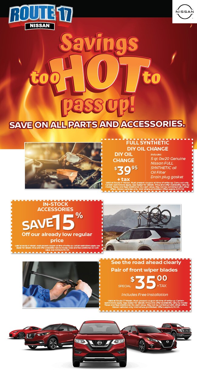 Vehicle Parts Specials | Route 17 Nissan