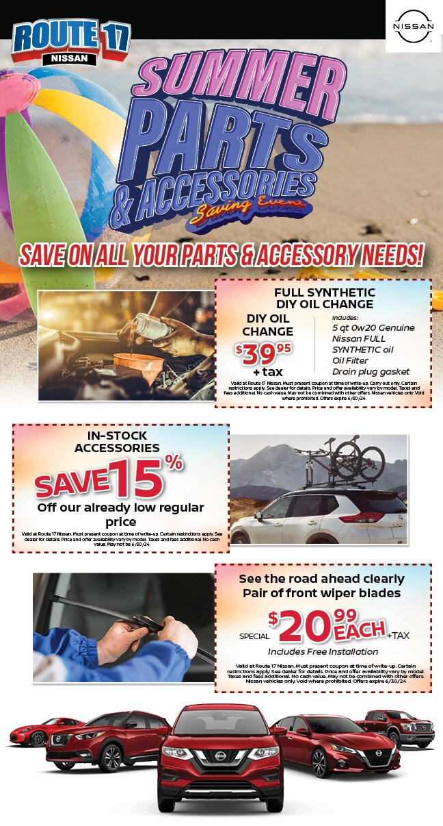 Vehicle Parts Specials | Route 17 Nissan