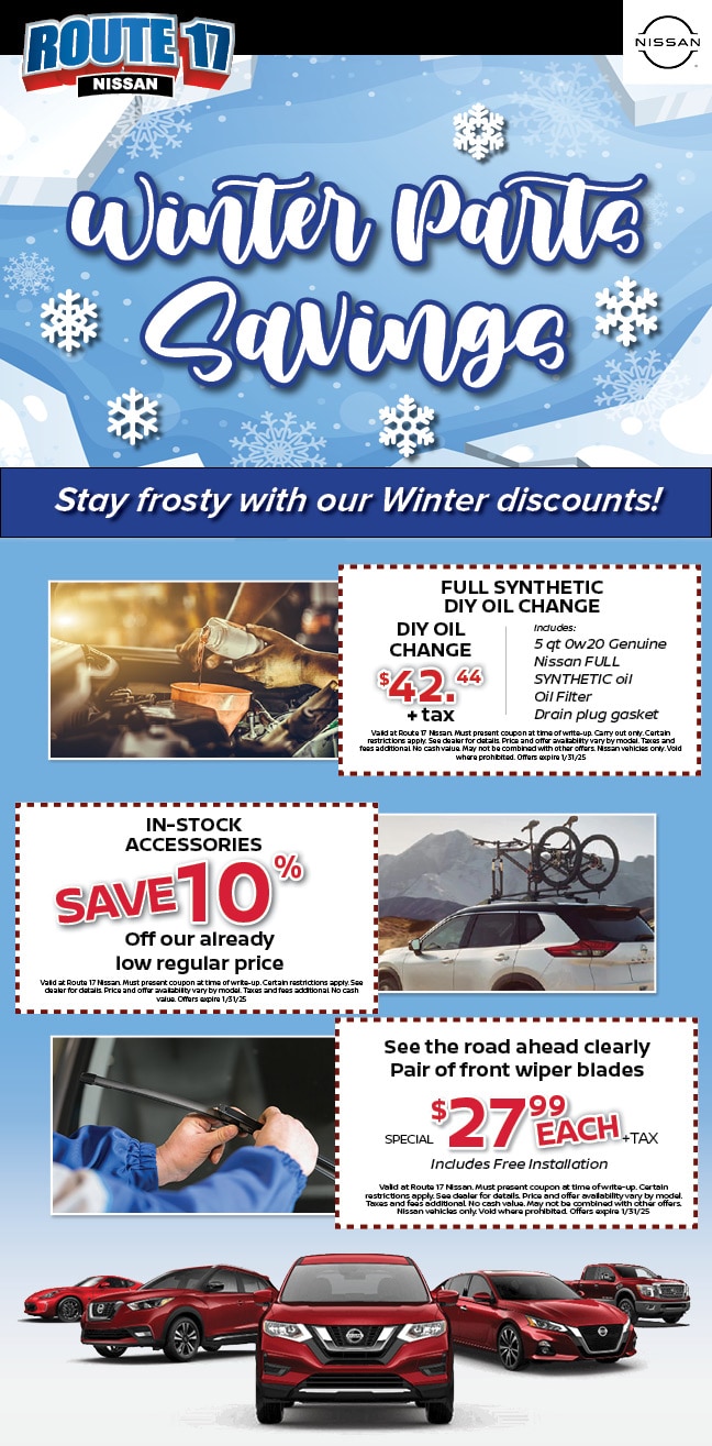 Vehicle Parts Specials | Route 17 Nissan