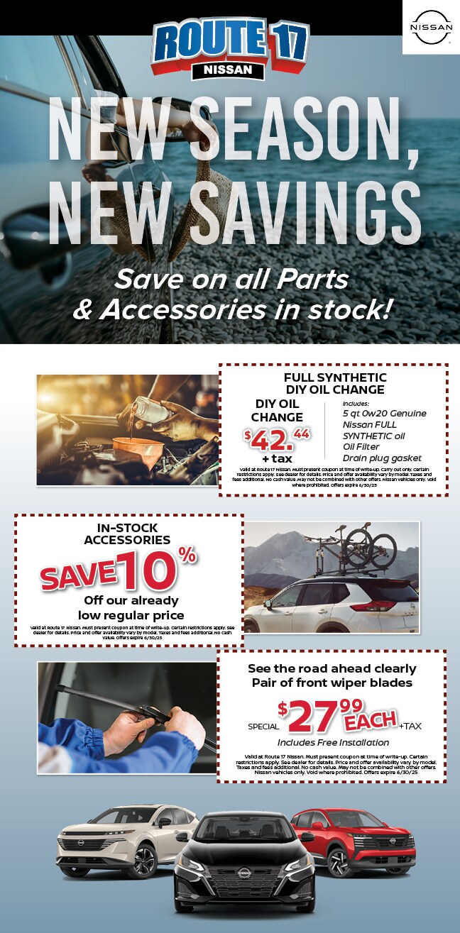 Vehicle Parts Specials | Route 17 Nissan
