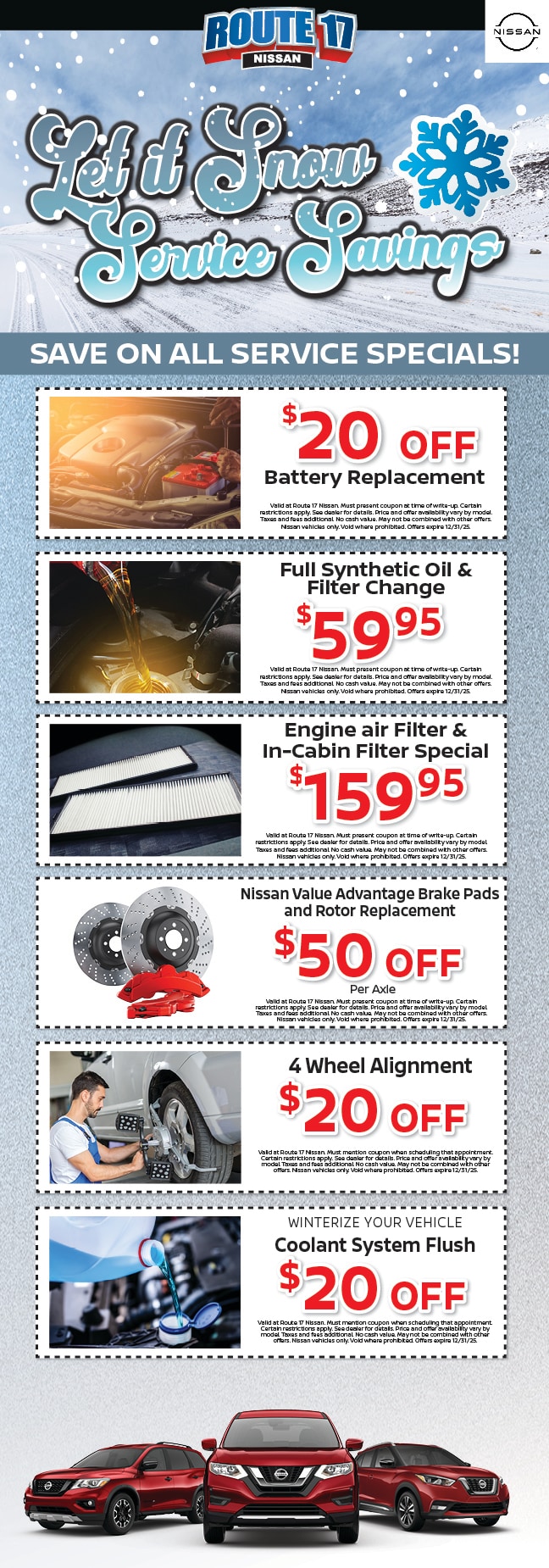 Nissan Service Specials | Route 17 Nissan | New Jersey