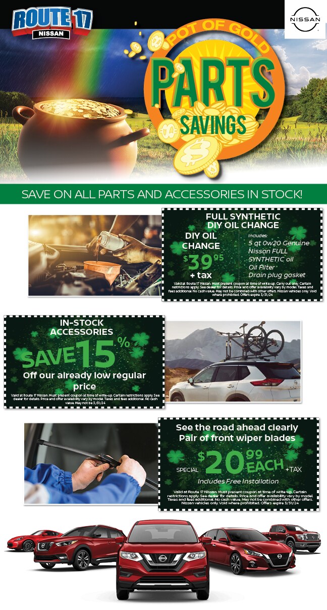 Vehicle Parts Specials | Route 17 Nissan
