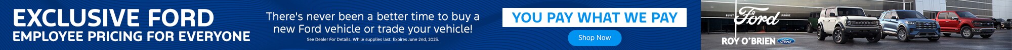 Ford Employee Pricing | Roy O'Brien Ford