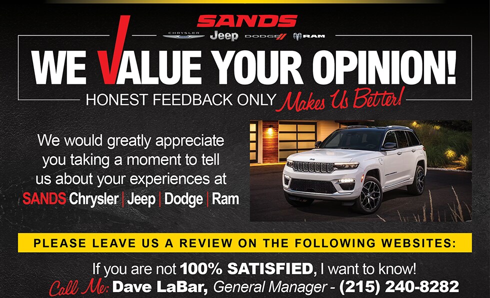 Review Sands Chrysler Jeep Dodge RAM - Quakertown PA Dealer | Sands ...
