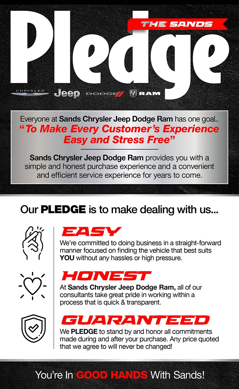 THE SANDS CHRYSLER JEEP DODGE RAM PLEDGE | QUAKERTOWN PA DEALER | Sands ...