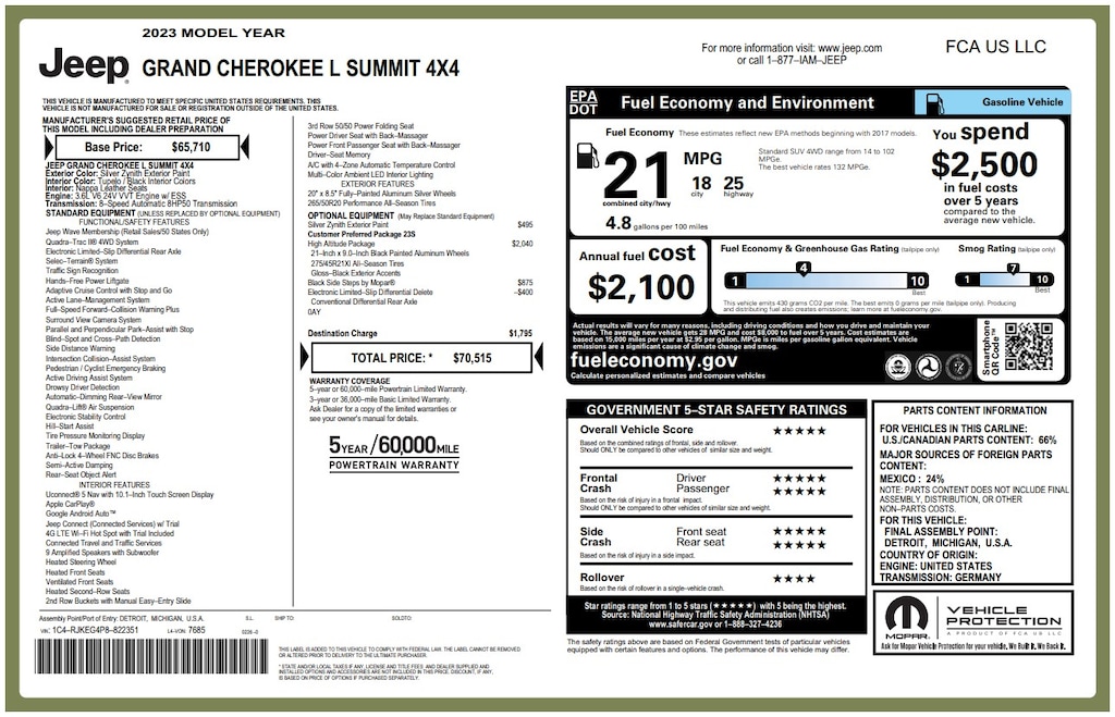 Used 2023 Jeep Grand Cherokee L For Sale at Select Auto Imports | VIN ...