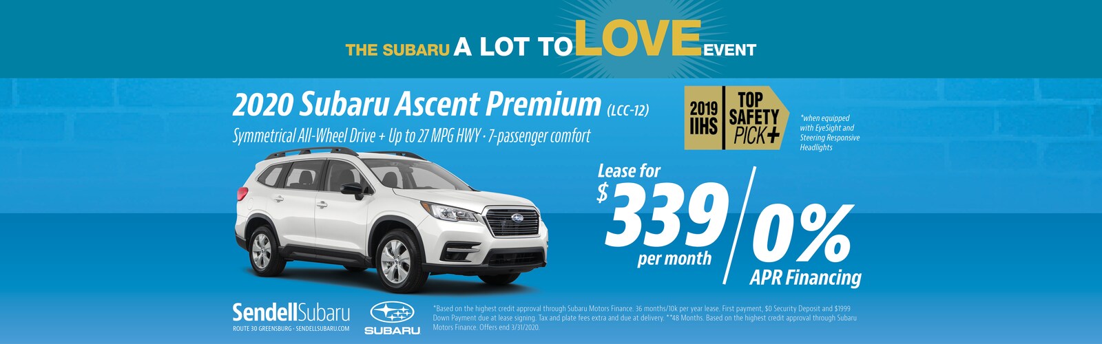 Sendell Subaru | New 2020 Subaru Dealer in Greensburg Serving Pennsylvania
