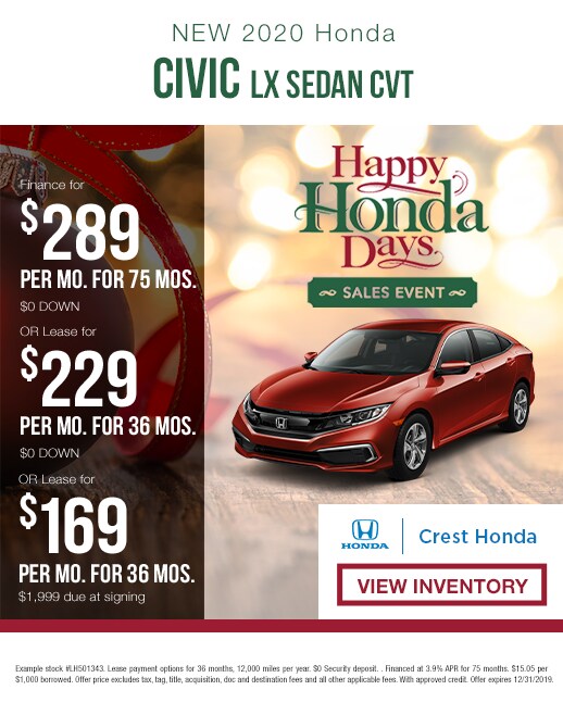 New Honda Specials | Crest Honda Discounts Near Nashville TN