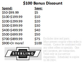 Service Specials | Sterling Chevrolet