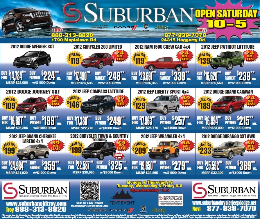 Newspaper Ad | Suburban Chrysler Dodge Jeep Ram of Troy