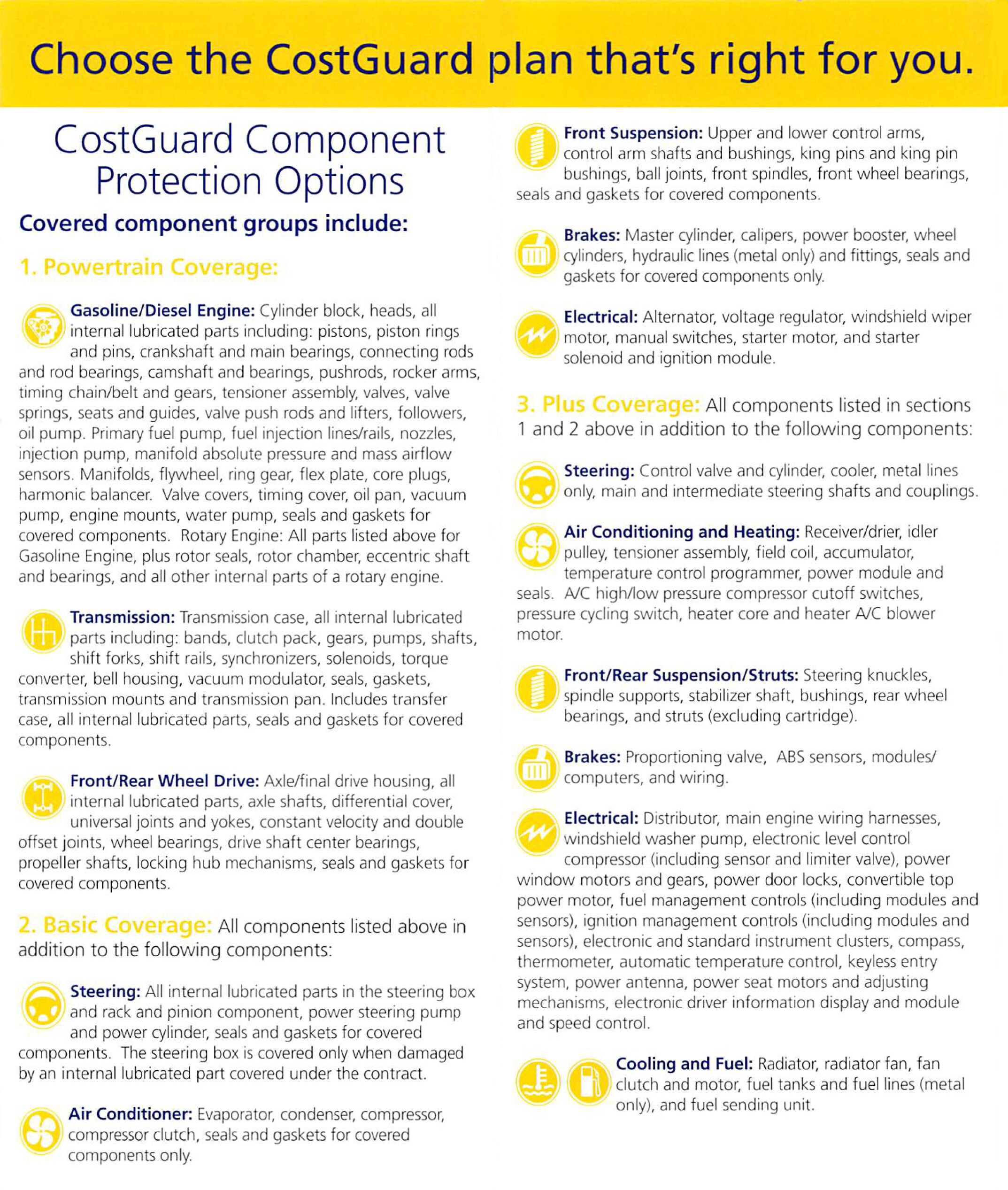 CostGaurd Component Protection Options | Suburban Subaru
