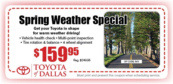 Service Coupon Spring | Toyota of Dallas