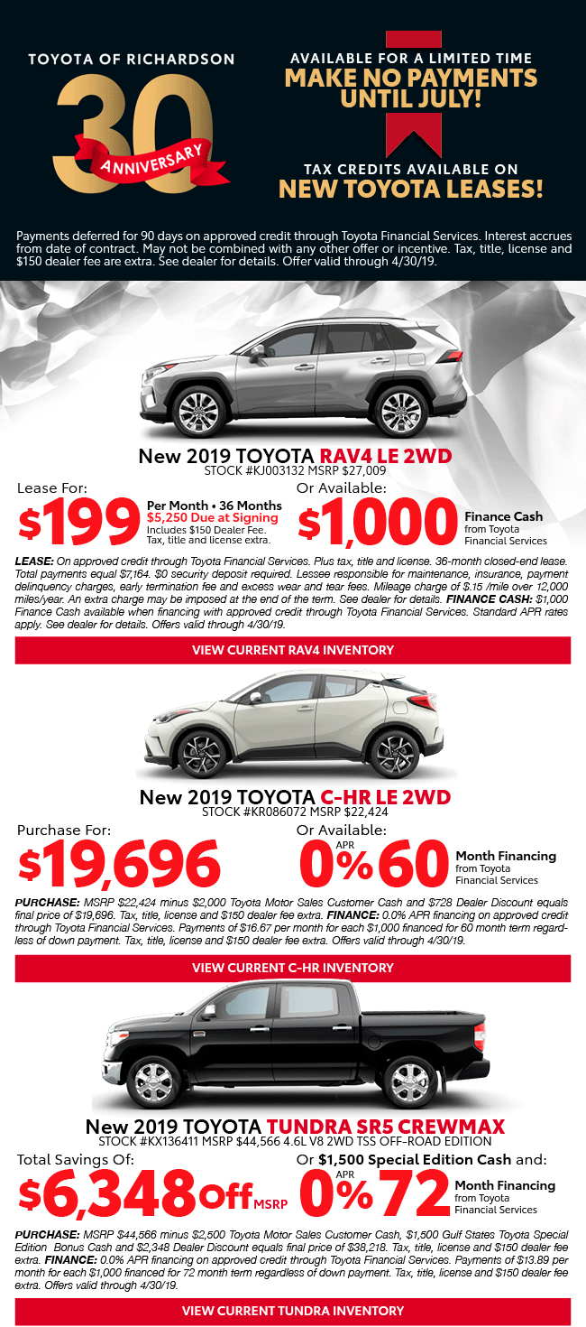 30th Anniversary | Toyota of Richardson