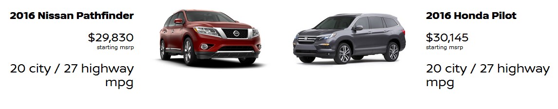 2016 Nissan Pathfinder vs Honda Pilot | Vaden Nissan Hilton Head